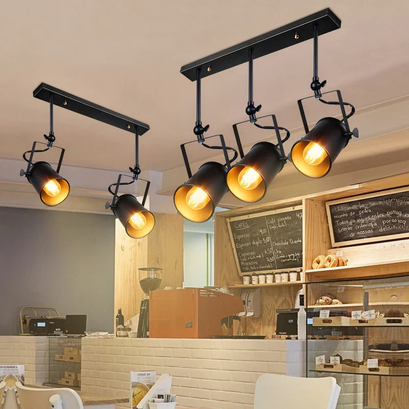 Vintage Loft Industrial Pendant Light - American Style Spotlight LED L ...