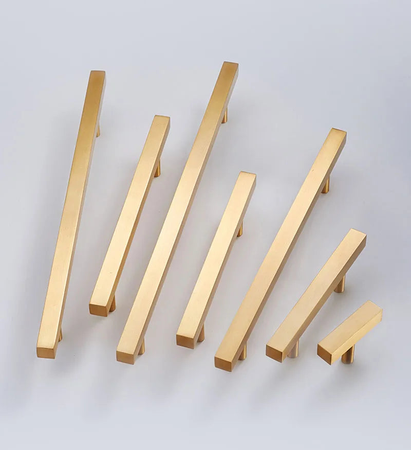 12x12mm Brass Wardrobe Handles – Modern Square Cabinet Pulls for Drawe ...