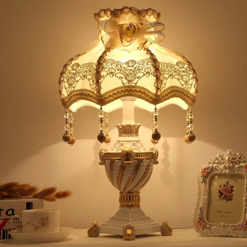 Luxury European Table Lamp - Mediterranean Style Night Desk Light for ...