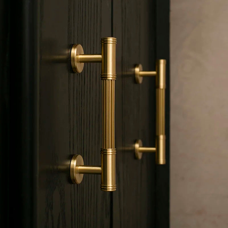Gold Brass Vertical Linear Cabinet Handles – American-Style Wardrobe a ...