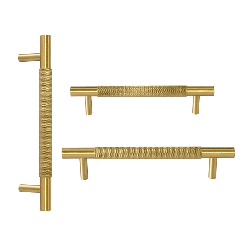 Brass Textured Cabinet Handles – Knurled Wardrobe Pulls and Drawer Kno ...