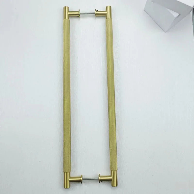 52cm Brass Knurled Door Handle – Gold Sliding Glass Door Pulls for Sto ...