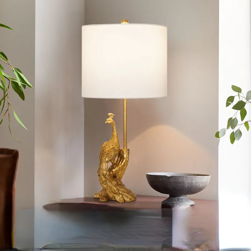 American Retro Peacock LED Table Lamp - Elegant Decorative Desk Lamp f ...